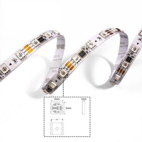 DC12V 10mm SM16703 20pixel 60led 5050RGB pixel led strips - July Lighting